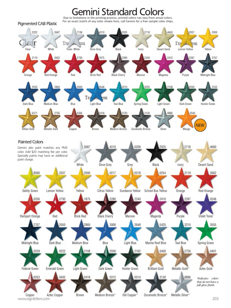 Gemini standard color guide | PDF | Blue | Green