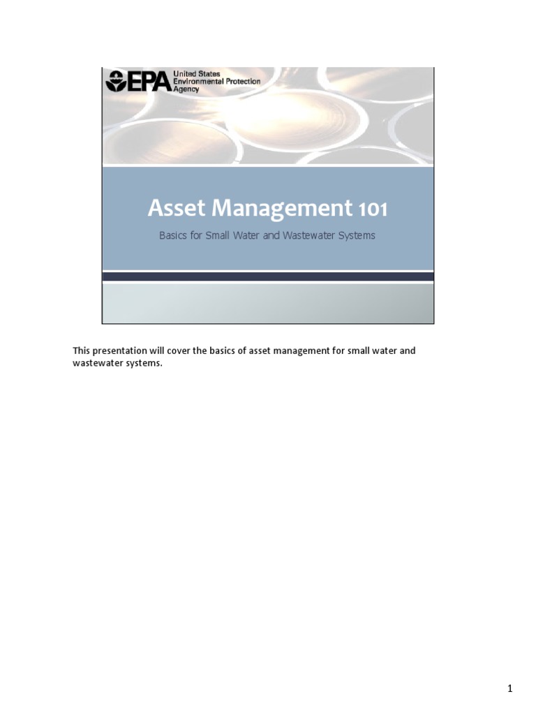 Asset Management 101: Basics For Small Water and Wastewater Systems ...