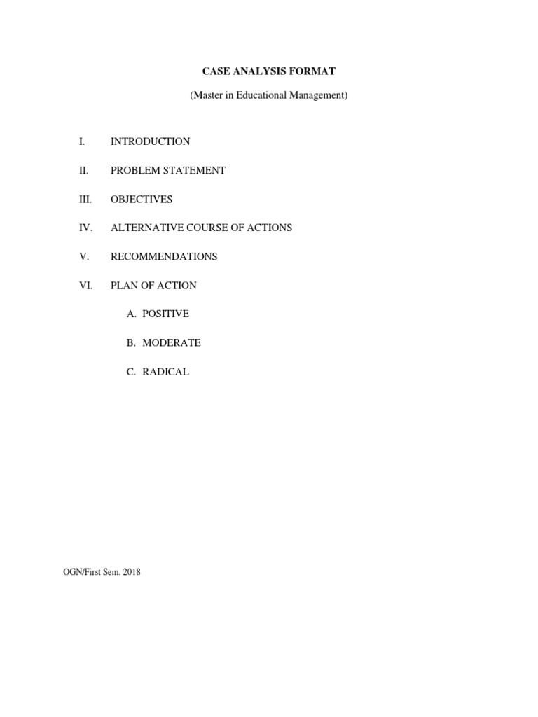 Case Analysis Format | PDF | Career & Growth | Self-Improvement