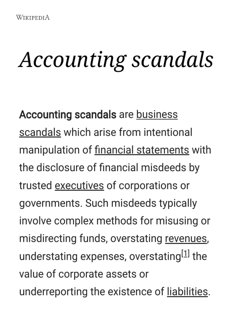 Accounting Scandal | Download Free PDF | Corporations | Corporate Law