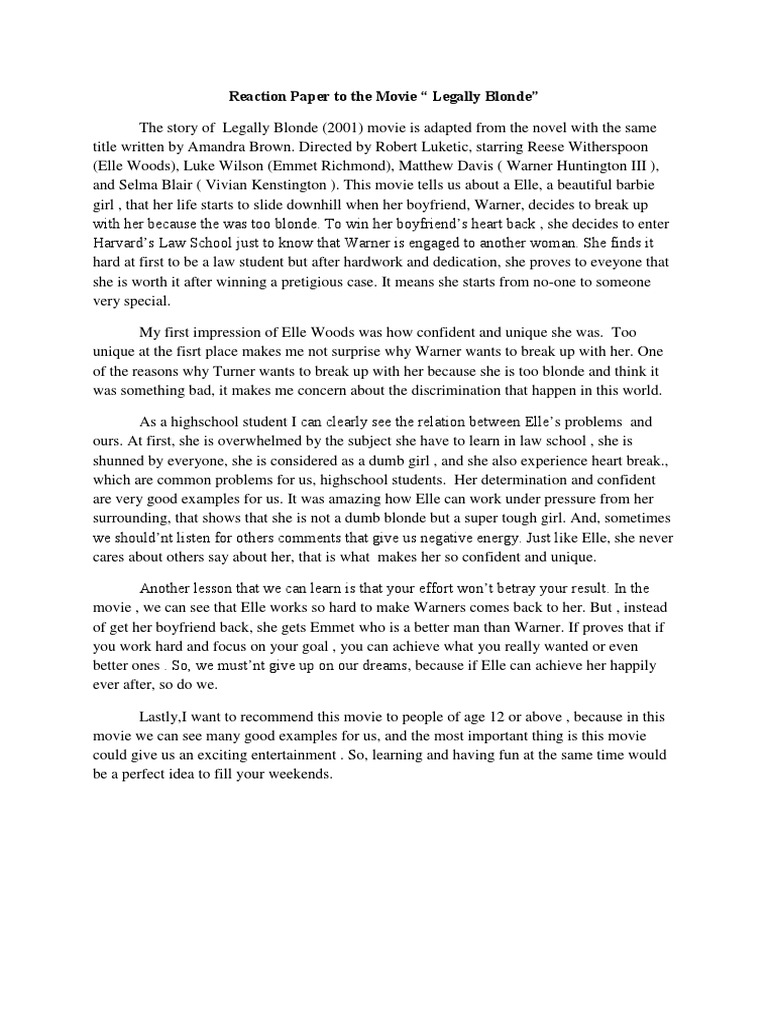 English Reaction Paper | PDF