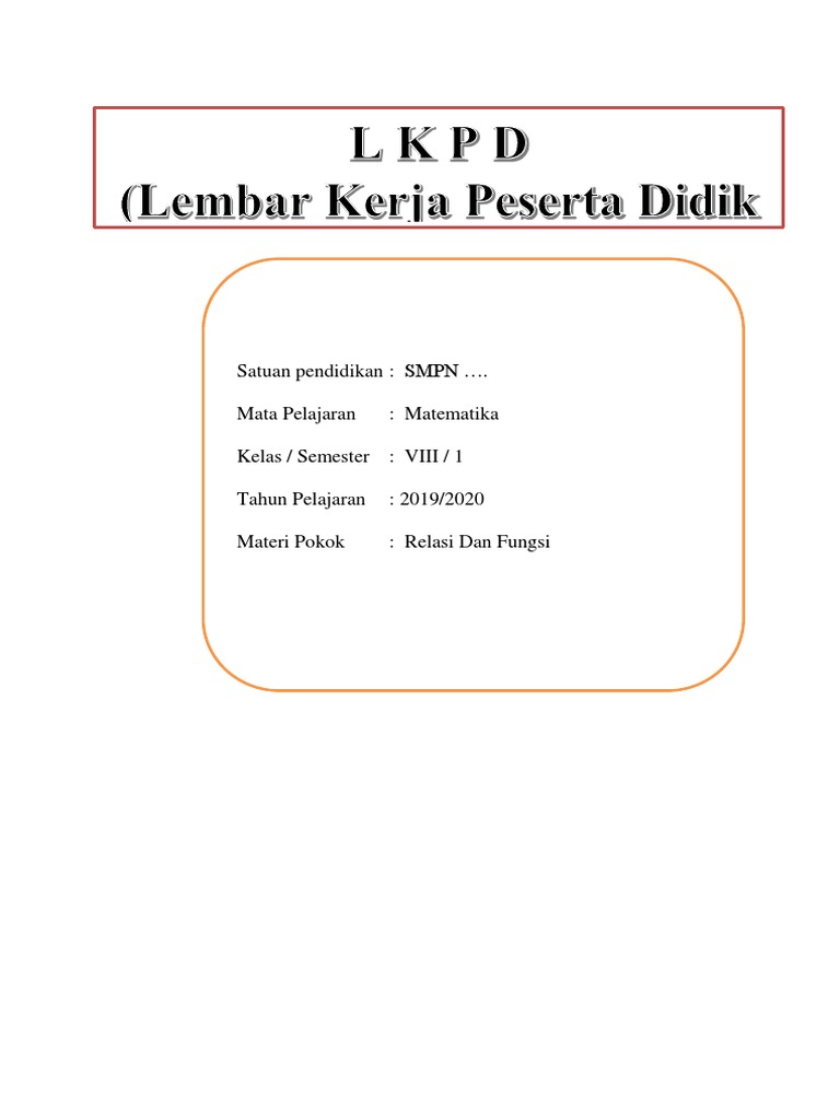 LKPD Relasi dan Fungsi Kelas 8 | PDF