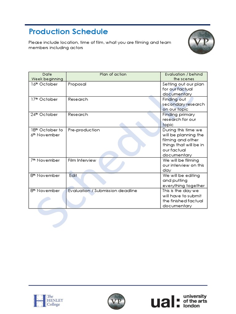 Factual Documentary Production Plan | PDF