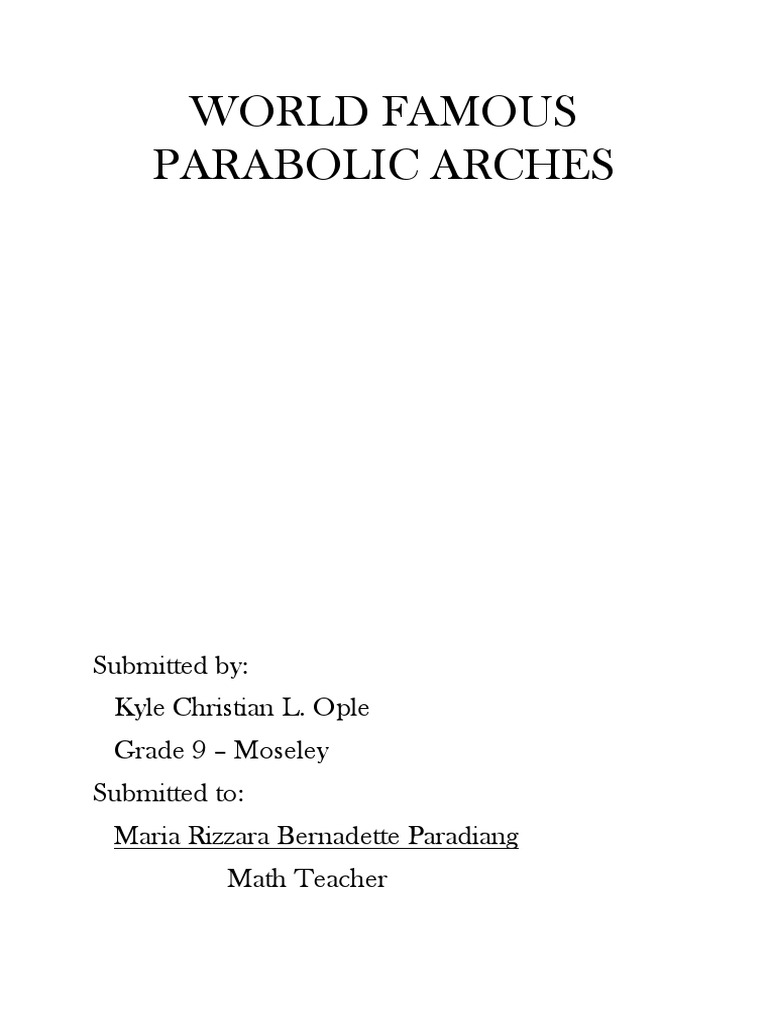 World Famous Parabolic Arches | Download Free PDF | Violence | Unrest