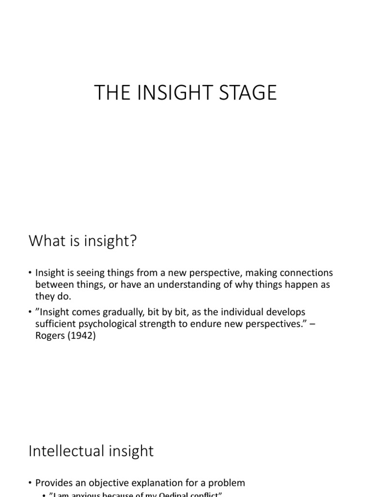 Insight Stage | Download Free PDF | Feeling | Insight