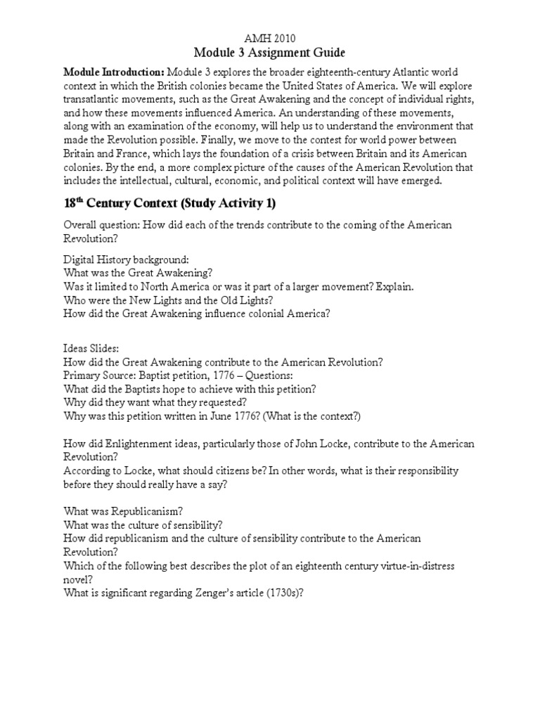 Amh 2010 Module 3 Assignment Guide With Yawp | PDF | American Revolution | Alexander Hamilton