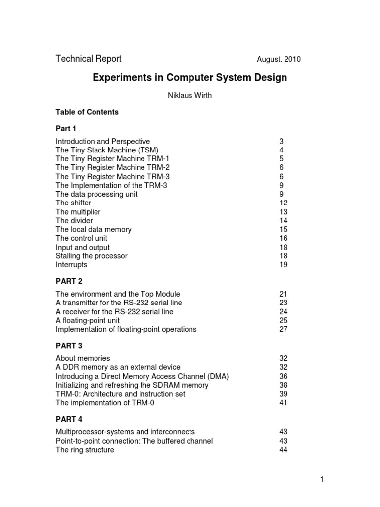 Experiments in Computer System Design: Technical Report | PDF | Central ...