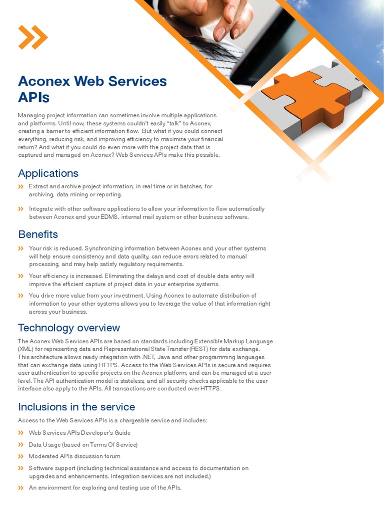 Aconex Brochure | Web Service | Application Programming Interface