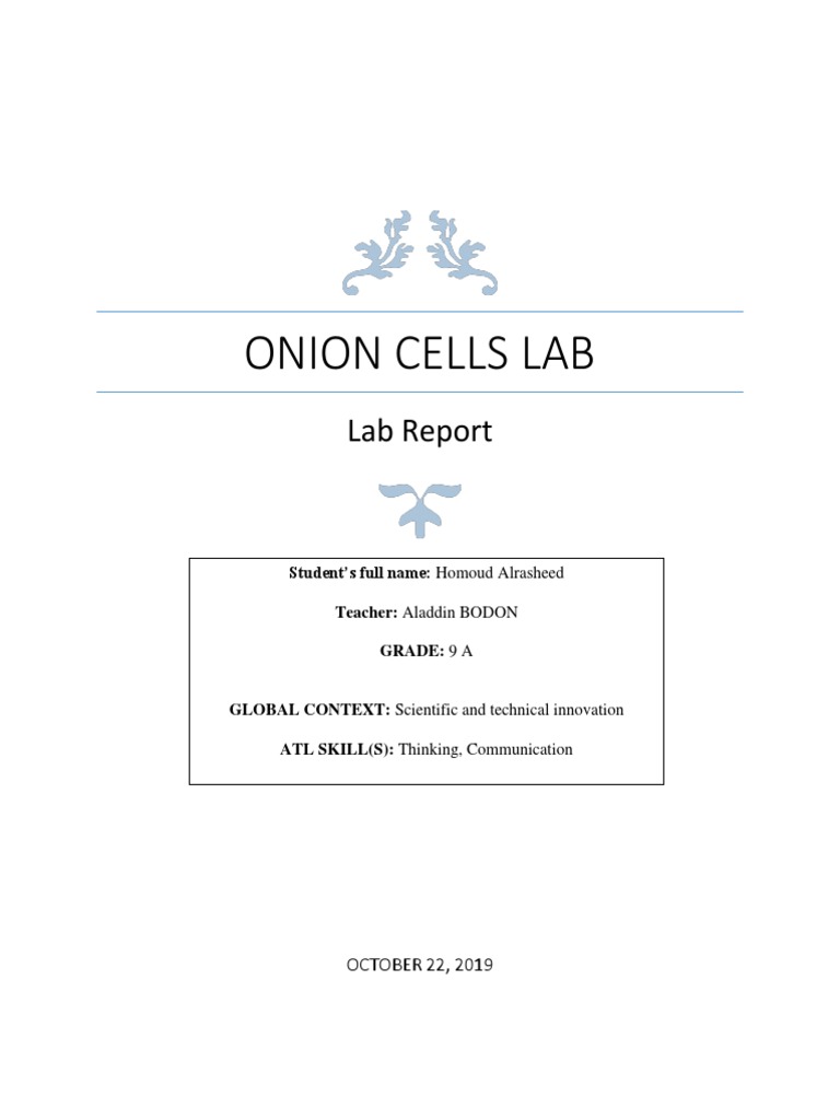 Onion Cell Lab | PDF | Staining | Cell (Biology)