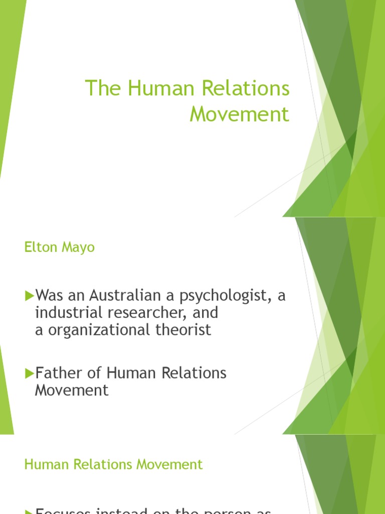 The Human Relations Movement | PDF