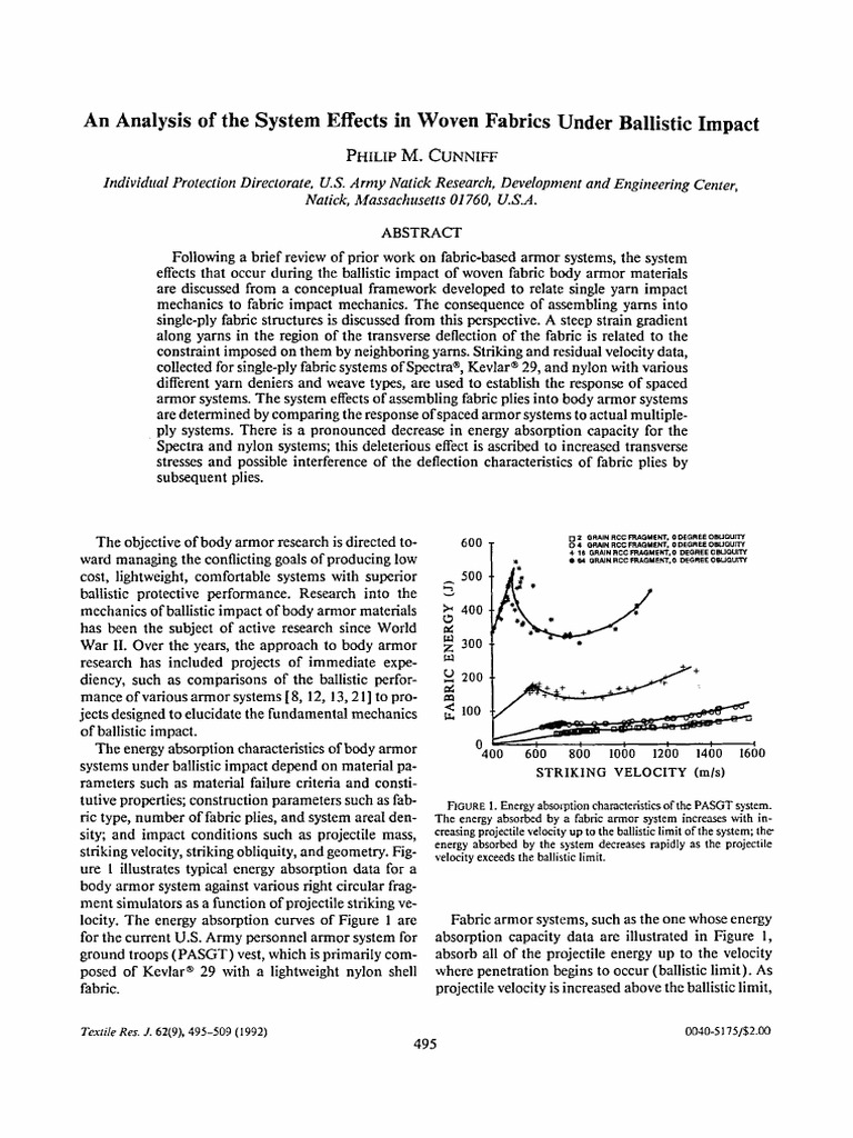An Analysis of The System Effects in Woven Fabrics Under Ballistic ...