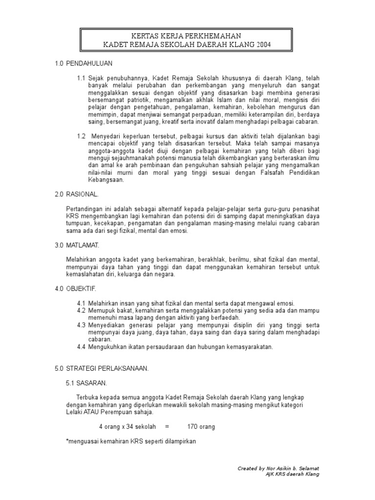 Contoh Kertas Kerja | PDF