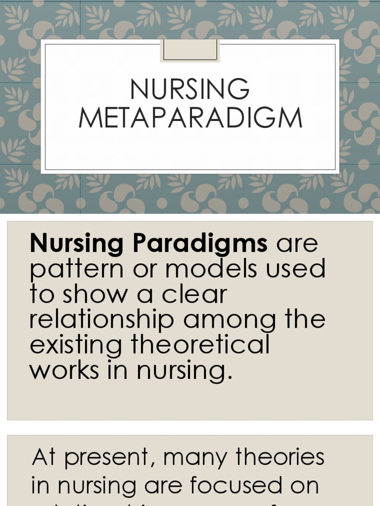 Nursing Metaparadigm | PDF