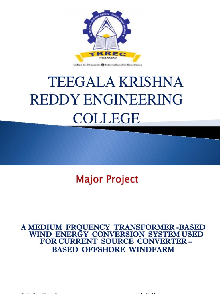 Teegala Krishna Reddy Engineering College | PDF | Offshore Wind Power ...