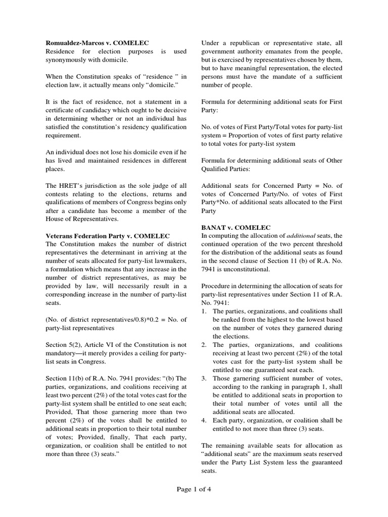 Reviewer Constitutional Cases | PDF | Bill (Law) | Executive Privilege