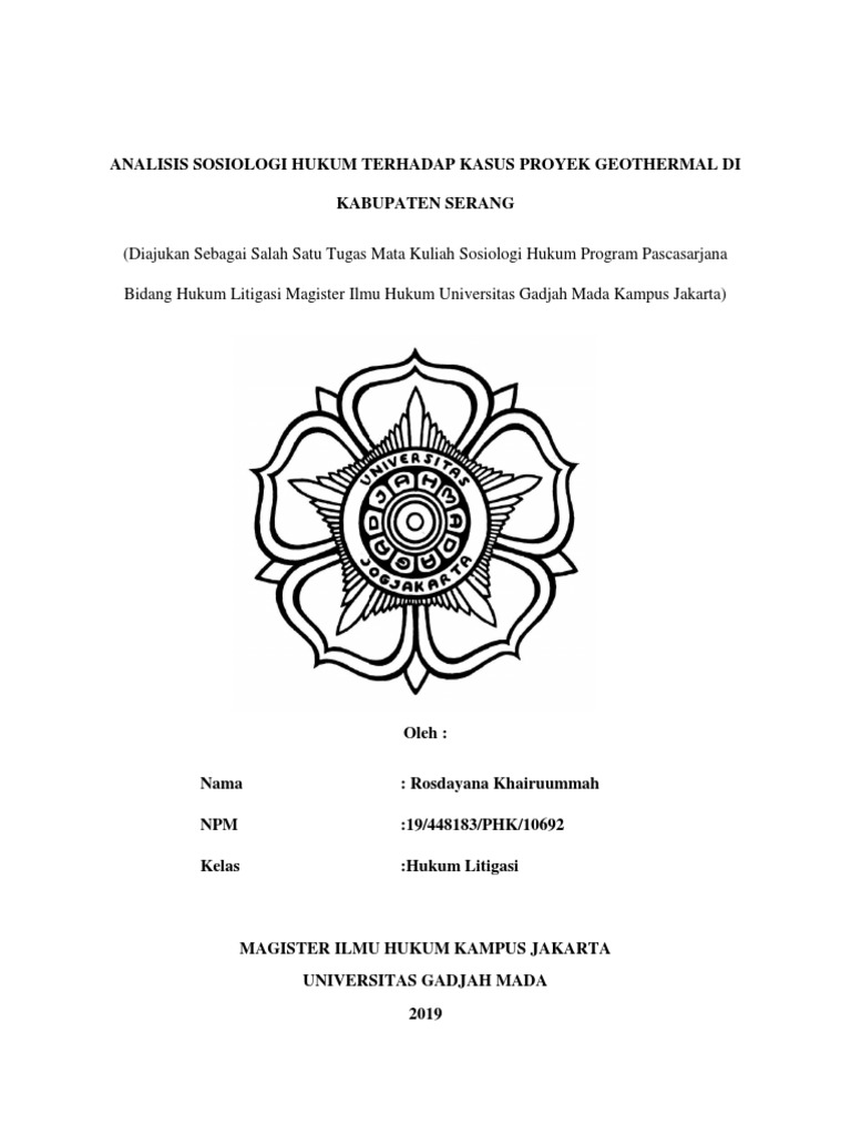 Paper Sosiologi Hukum UGM | PDF