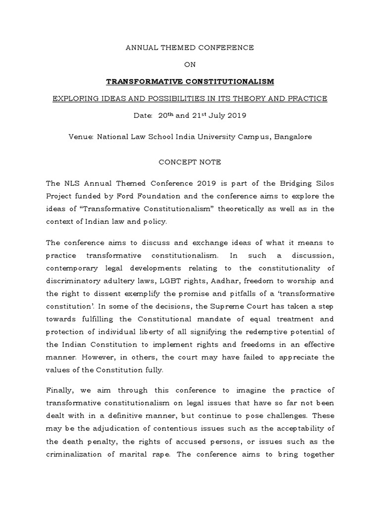 Transformative Constitutionalism: TH ST | PDF | Liberty | United States ...