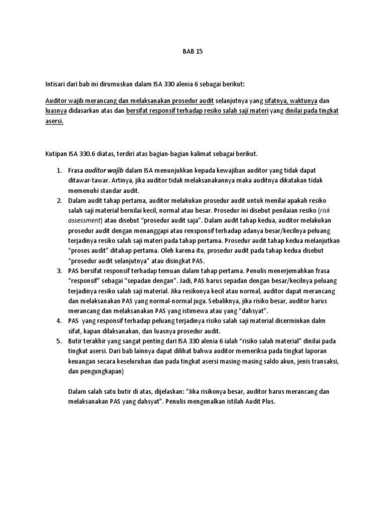 Audit Bab 15 | PDF