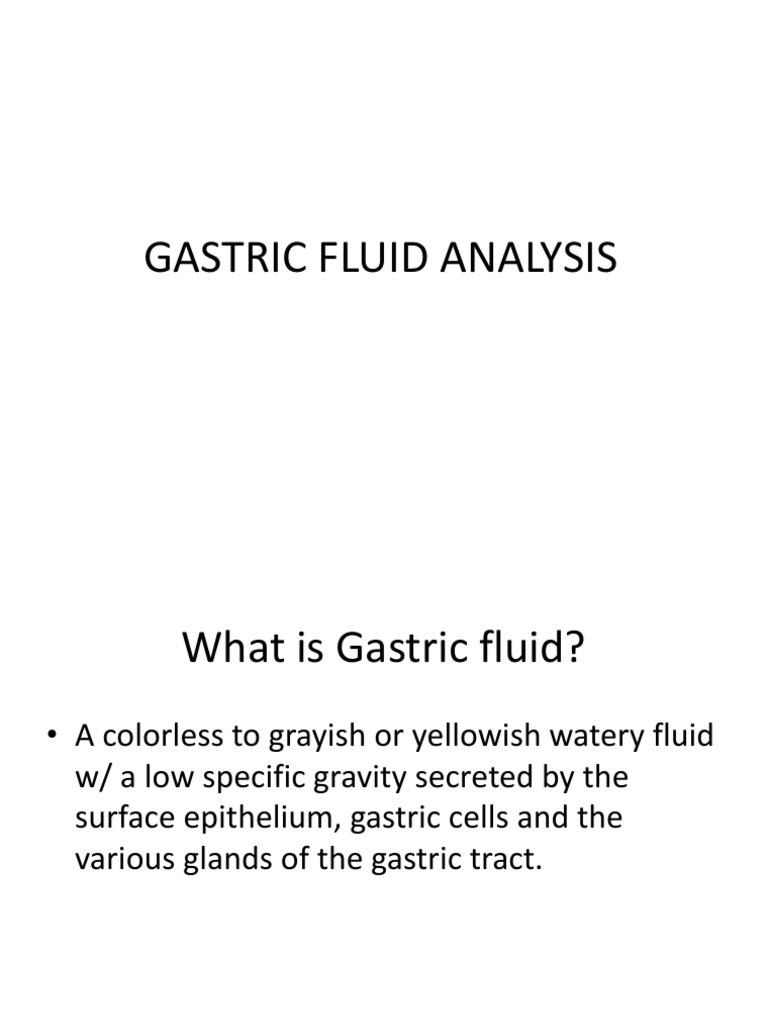 Gastric Fluid | PDF | Stomach | Digestion