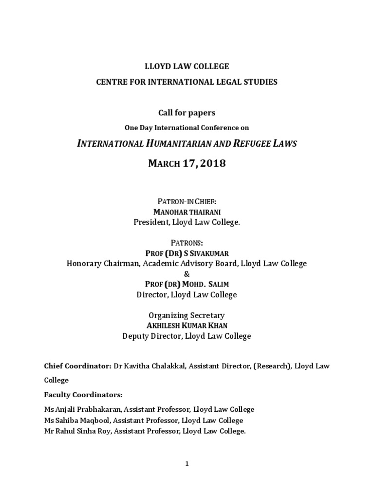 Concept Note IHRL | PDF | Refugee | International Humanitarian Law