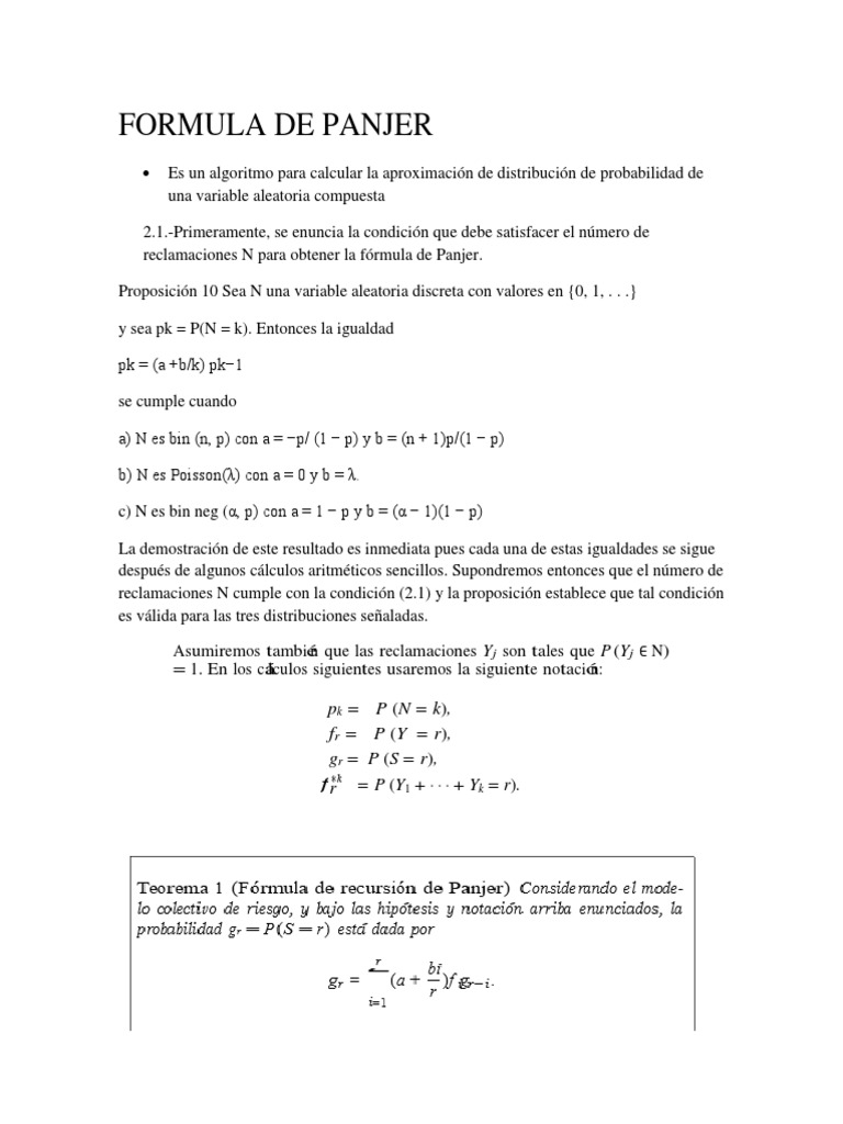 Formula de Panjer | PDF