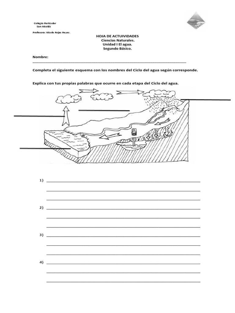 Hoja de Actividades Ciclo Del Agua y Cambios de Estados | PDF