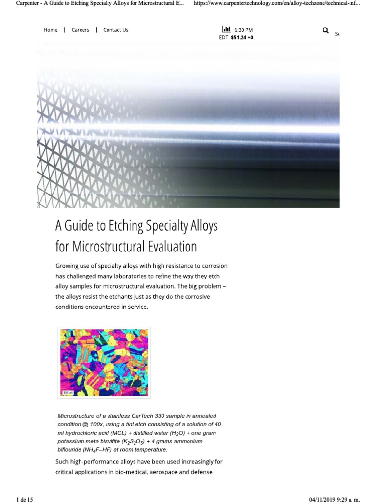 A Guide To Etching Specialty Alloys For Microstructural Evaluation ...