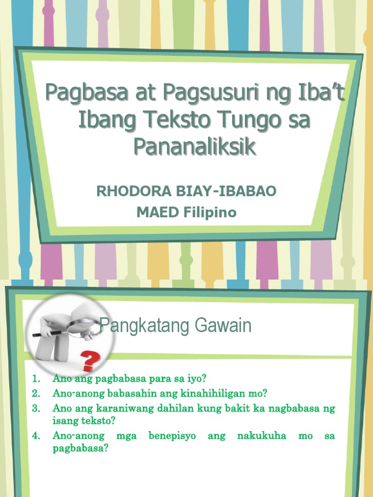 Pagbasa at Pagsusuri | PDF