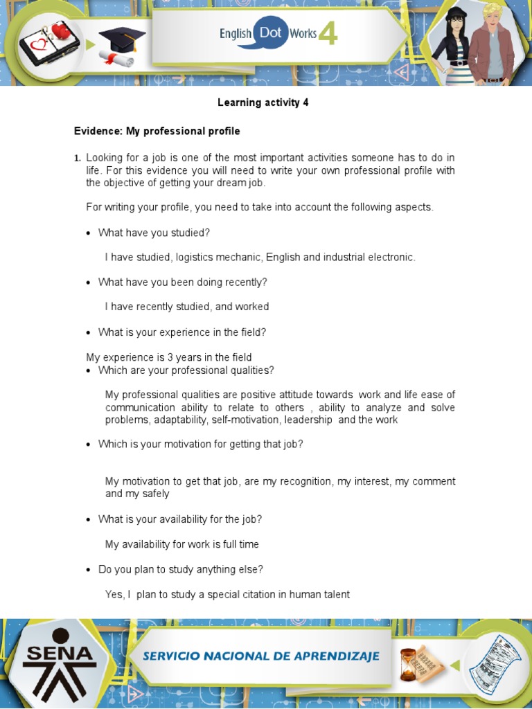 Evidence My Professional Profile | PDF | Motivation | Motivational