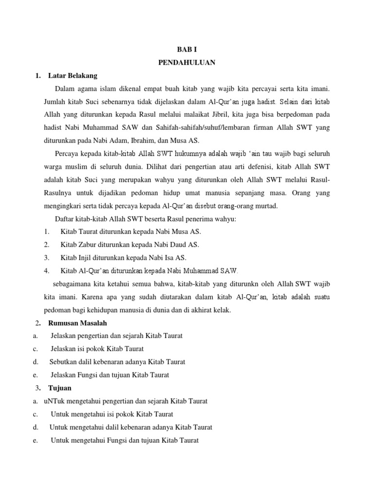 Makalah Kitab Taurat | PDF
