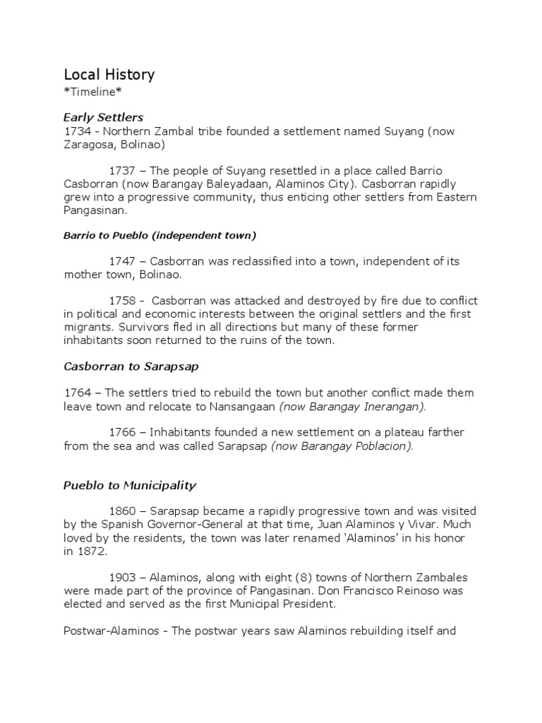 Local History: Early Settlers | PDF | North America