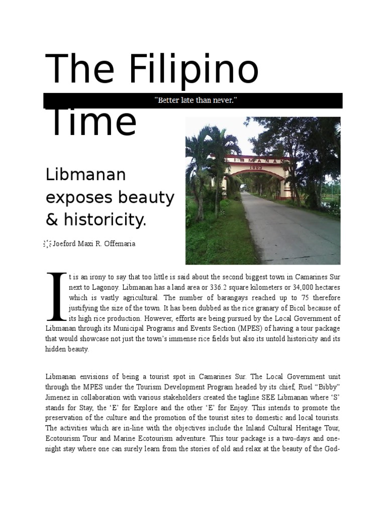 The Filipino Time: Libmanan Exposes Beauty & Historicity | PDF ...