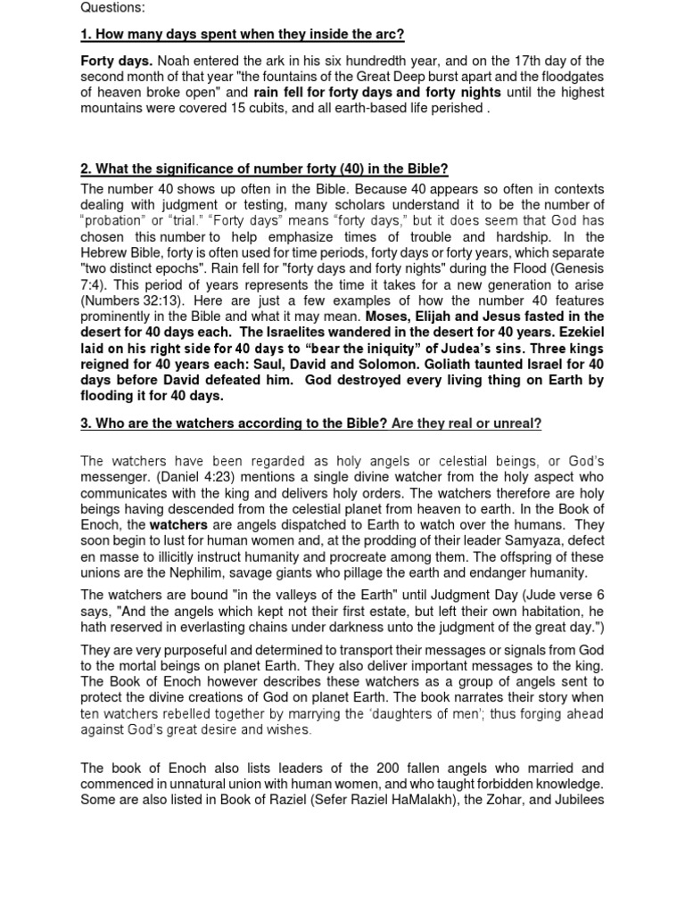 Religious Education Notes | PDF | Watcher (Angel) | Noah