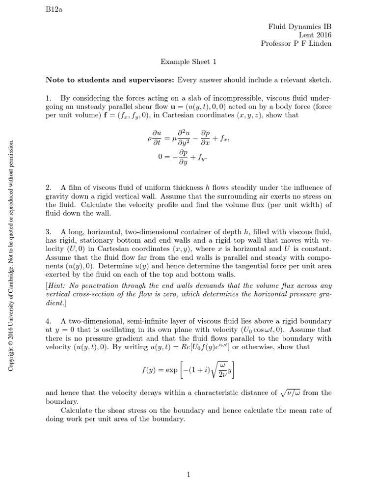 Fluid Dynamics Eg | PDF | Fluid Dynamics | Pressure