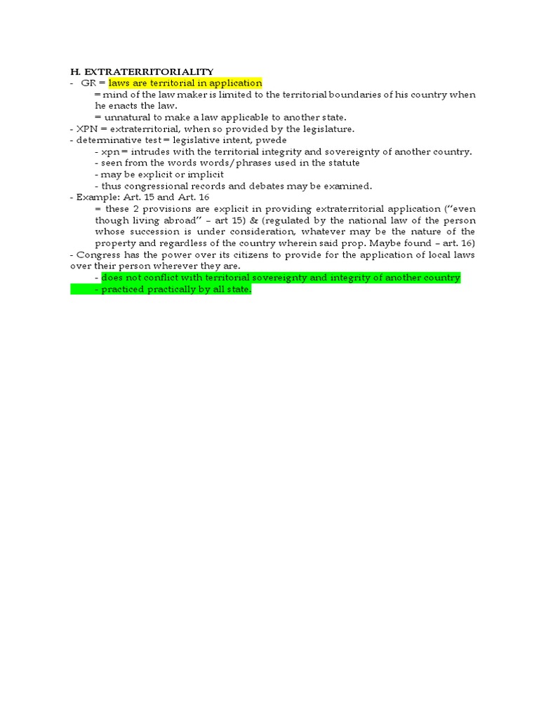 Extraterritorial Application of Laws: Determining Legislative Intent ...