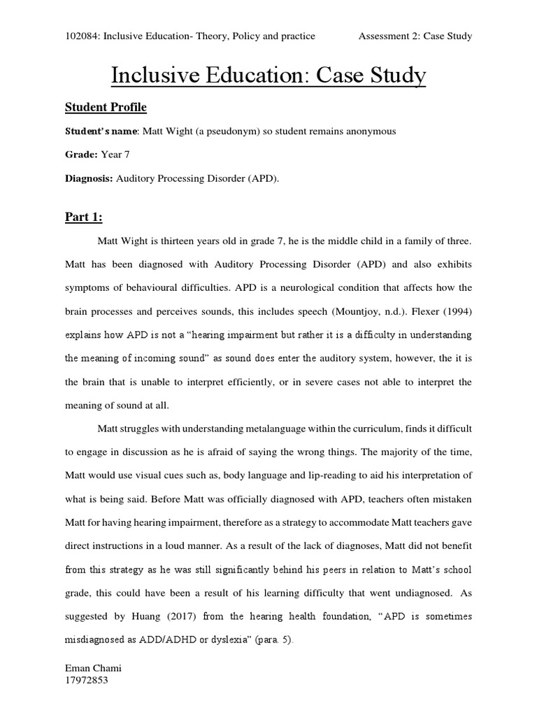Inclusive Education - Case Study | Download Free PDF | Inclusion (Education) | Teachers