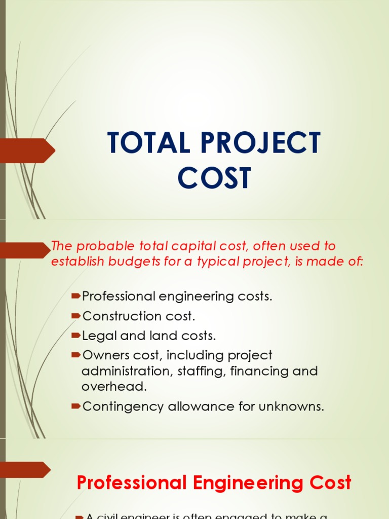 Total Project Cost 1 | PDF | Engineering | Economies