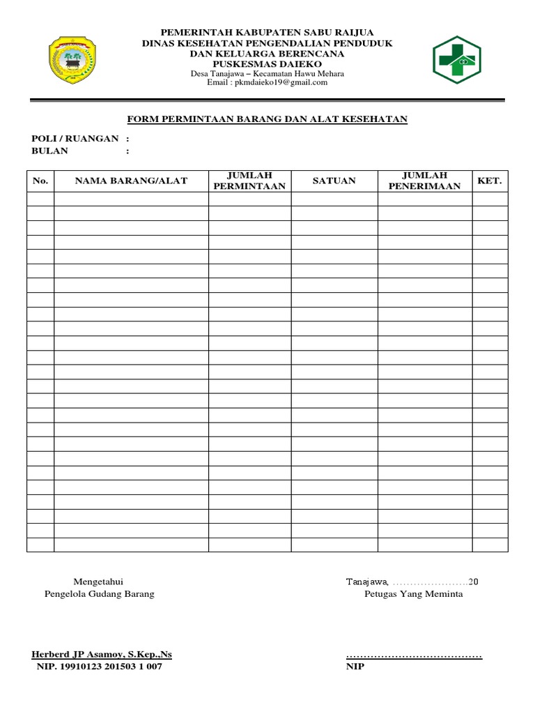 Format Permintaan Alat Dan Barang | PDF