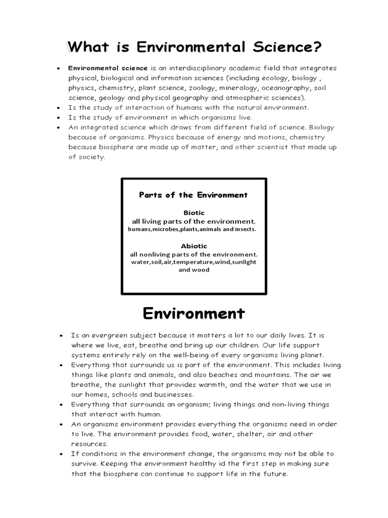What Is Envi - Sci (STS) | PDF | Ecology | Natural Environment