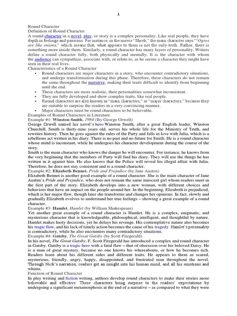 Round Character | PDF | Narrative | Plot (Narrative)
