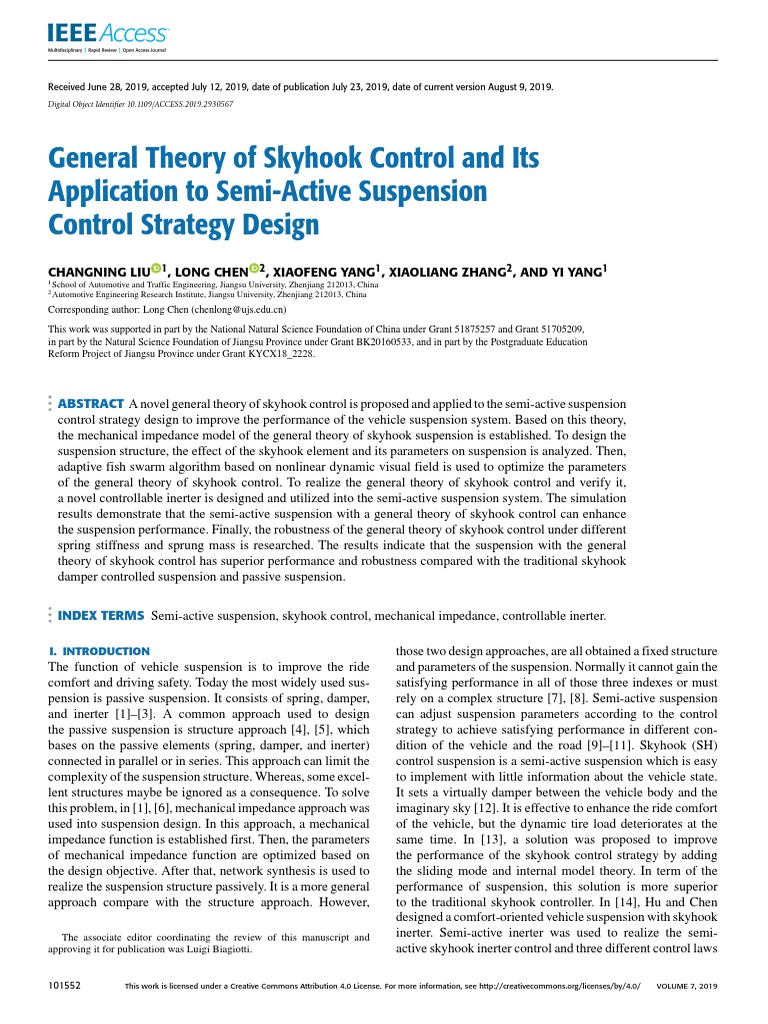 General Theory of Skyhook Control and Its Application To Semi-Active ...