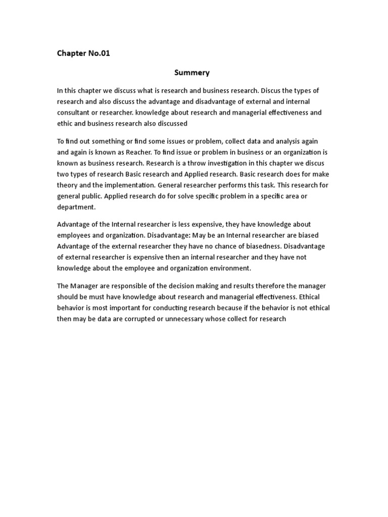 Chapter No.01 Summery | PDF