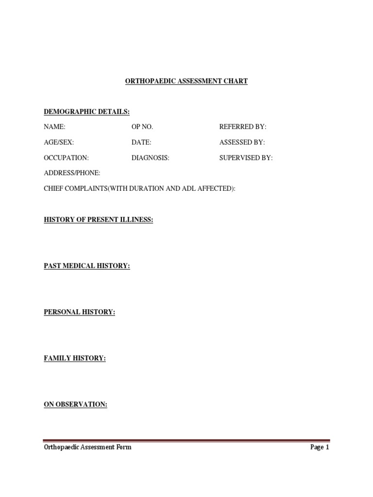 A Comprehensive Orthopaedic Assessment: Evaluating the Patient's ...