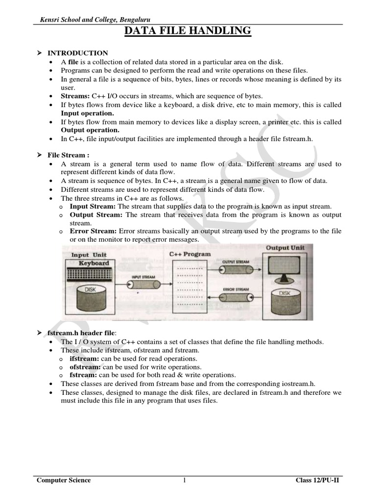 3 Data File Handling Pdf Pointer Computer Programming Inputoutput 5348