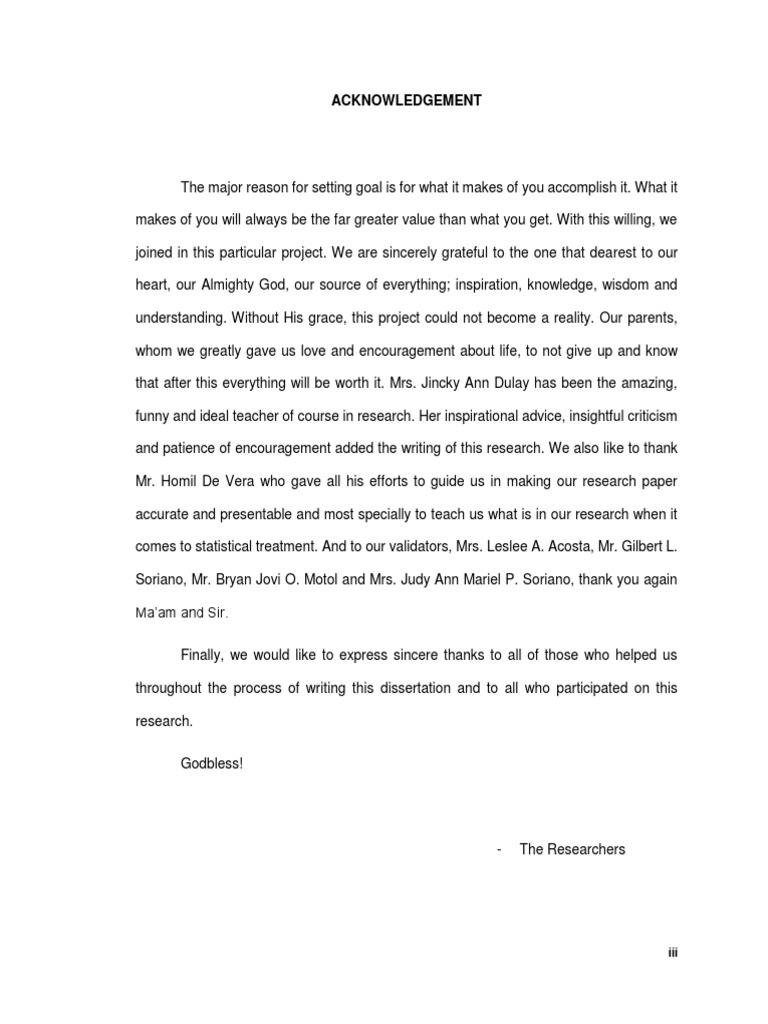 Acknowledgement Final With Page | PDF | Cognition | Psychology