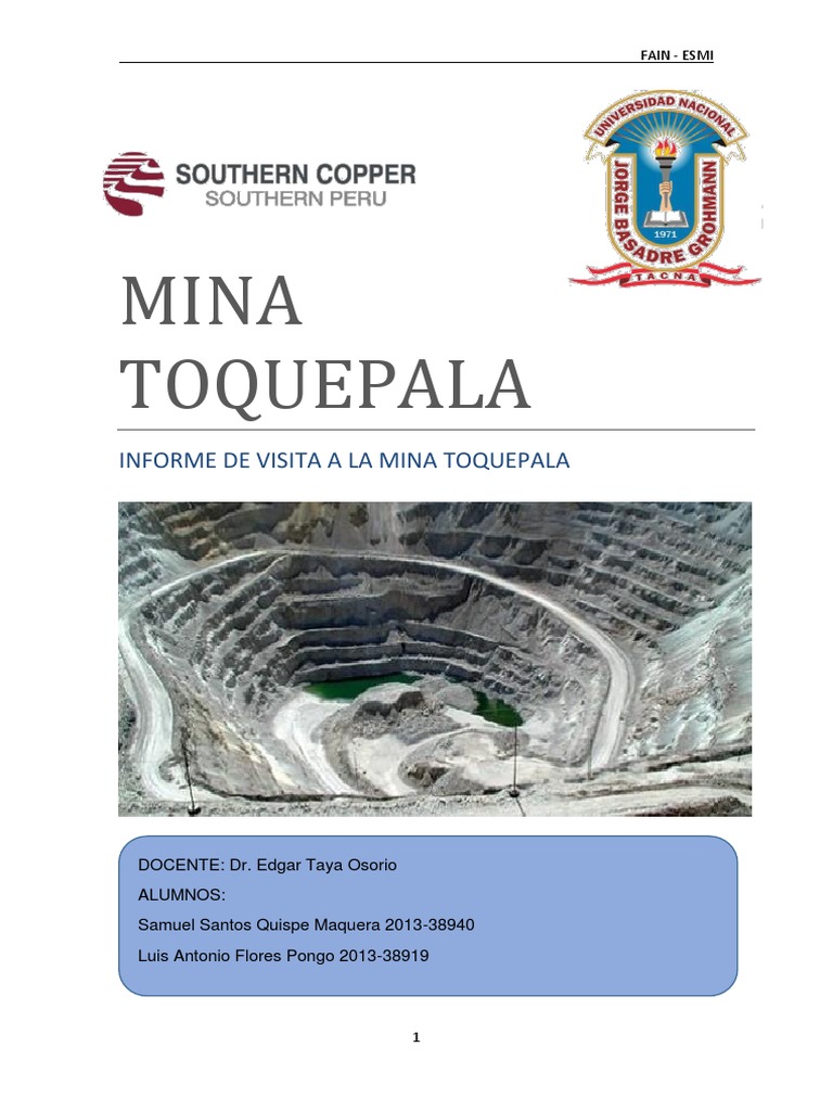 TOQUEPALA Imprimir | PDF | Minería | Perú