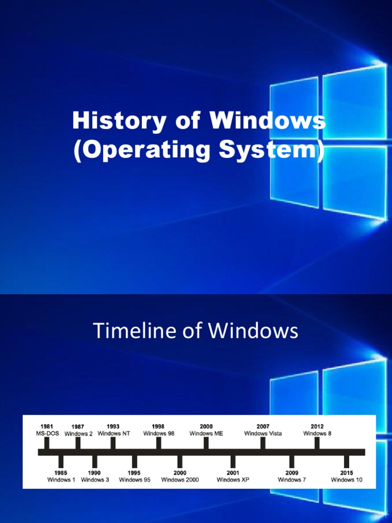 Windows Operating System Evolution | PDF | Windows Vista | Microsoft ...