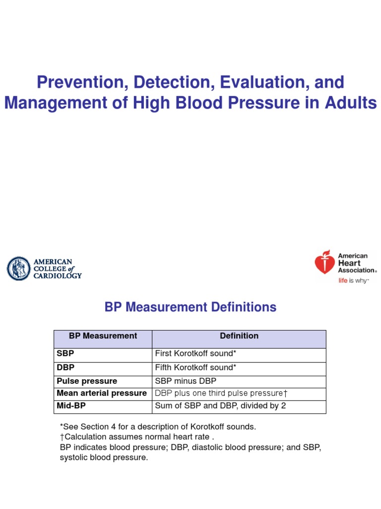 2017 Blood Pressure Guideline Slides 2 | PDF | Hypertension | Blood ...