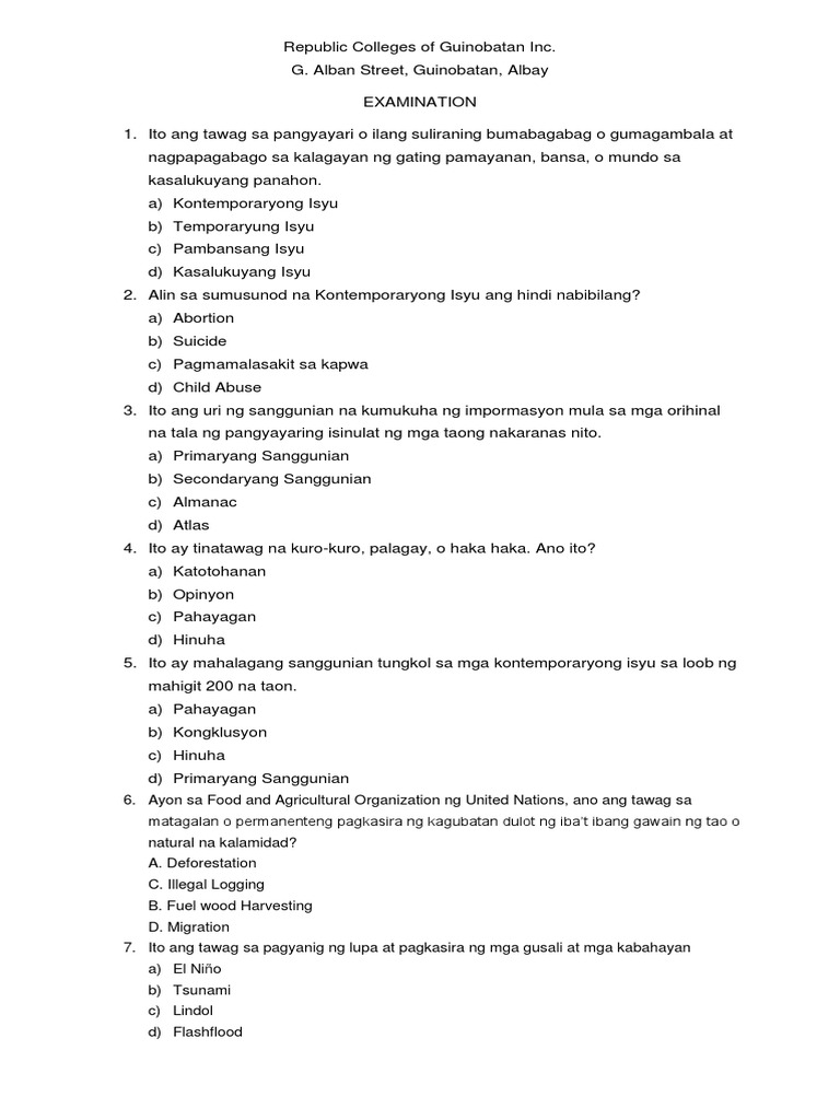 Kontemporaryong Issue | PDF