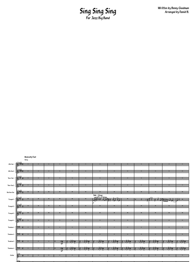 Sing Sing Sing Pdf Saxophone Music Technology